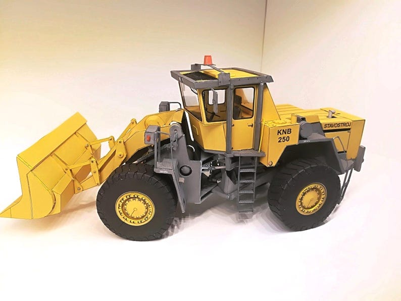Papercraft Kit Bulldozer 3d Paper Model Crafting Kit PDF Plans to Print ...