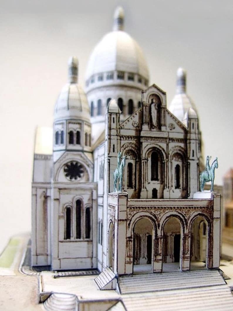 Papercraft Kit Montmartre Paris France 3d Paper Model Crafting PDF ...