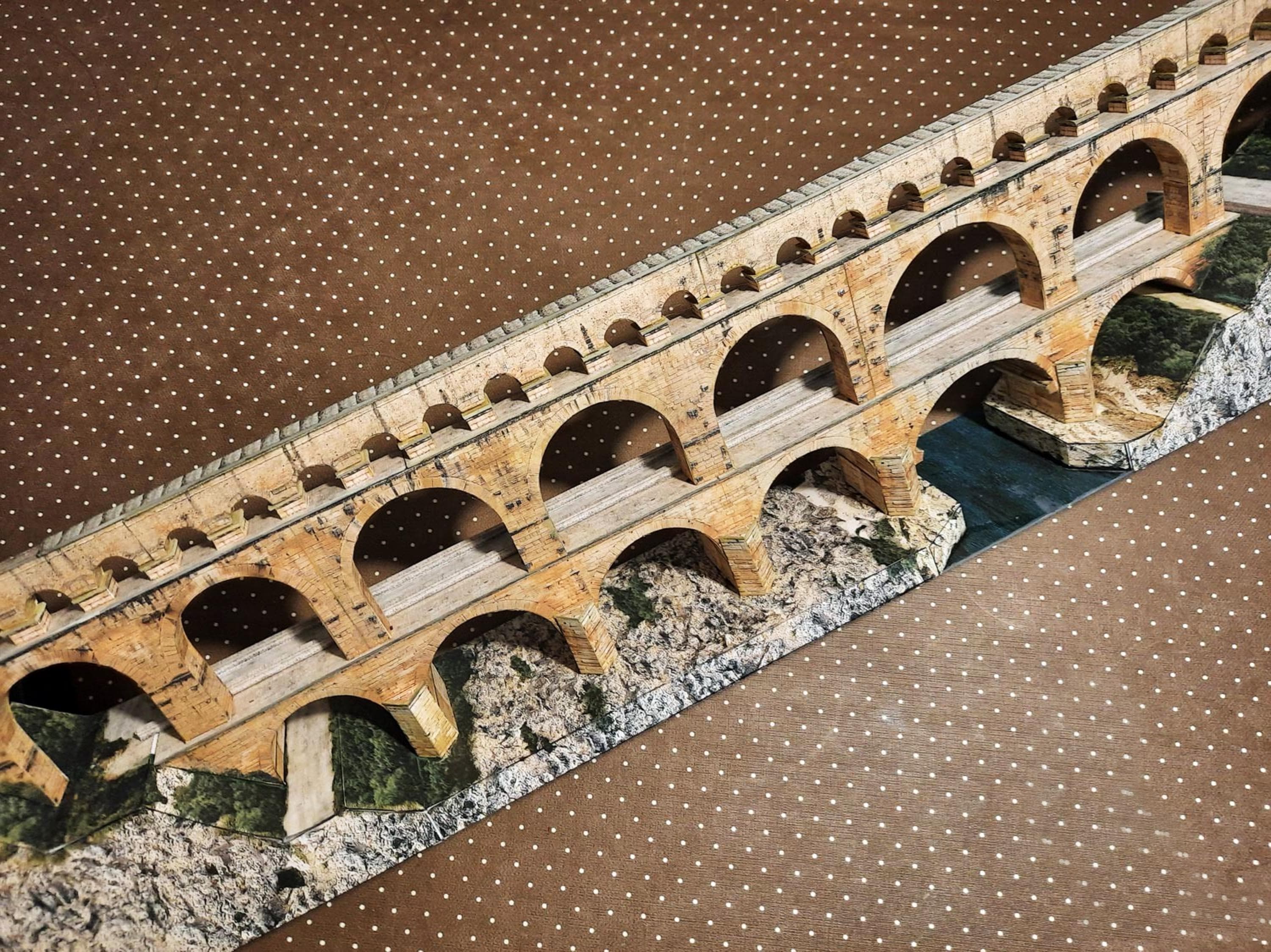 Papercraft Kit Pont Du Gard Ancient Roman Aqueduct Bridge 3d Paper ...