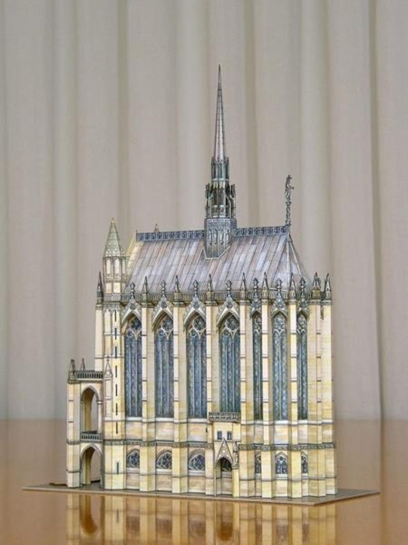 Papercraft Kit Sainte Chapelle Chapel 3d Paper Model Crafting Kit PDF ...