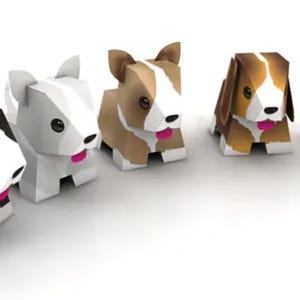 Papercraft Kit Puppies 3d Paper Model Crafting Kit PDF Plans to Print ...