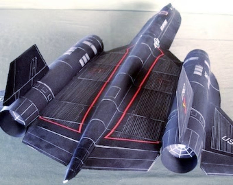 Papercraft Kit SR-71 Blackbird Airplane 3d Paper Model Crafting Kit PDF ...
