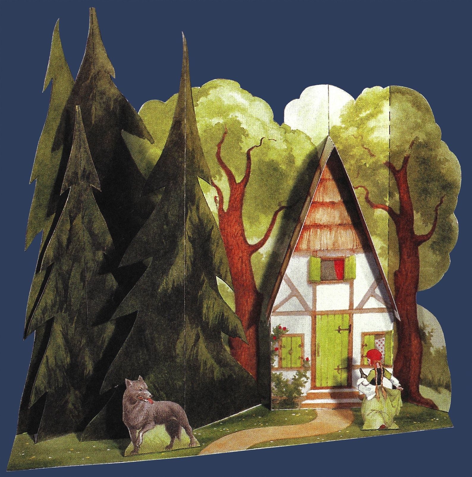 Papercraft Kit Little Red Riding Hood Fairy Tale 3d Paper Model ...