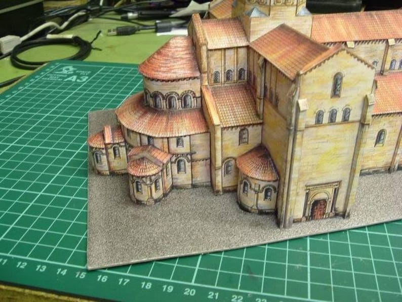Papercraft Kit Paray Le Monial Basilica 3d Paper Model Crafting Kit PDF ...