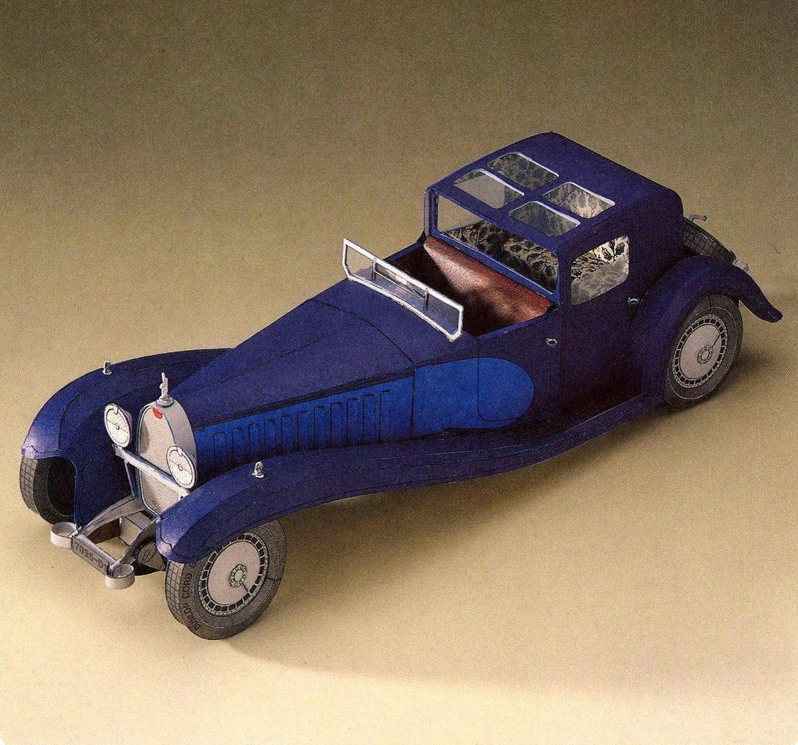 Papercraft Kit Bugatti Royale Coupe Napoleon Car 3d Paper Model ...