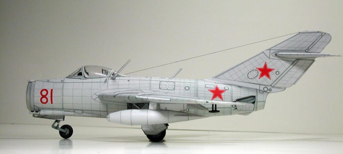 Papercraft Kit Mig-15 Fagot Airplane 3d Paper Model Crafting Kit PDF ...
