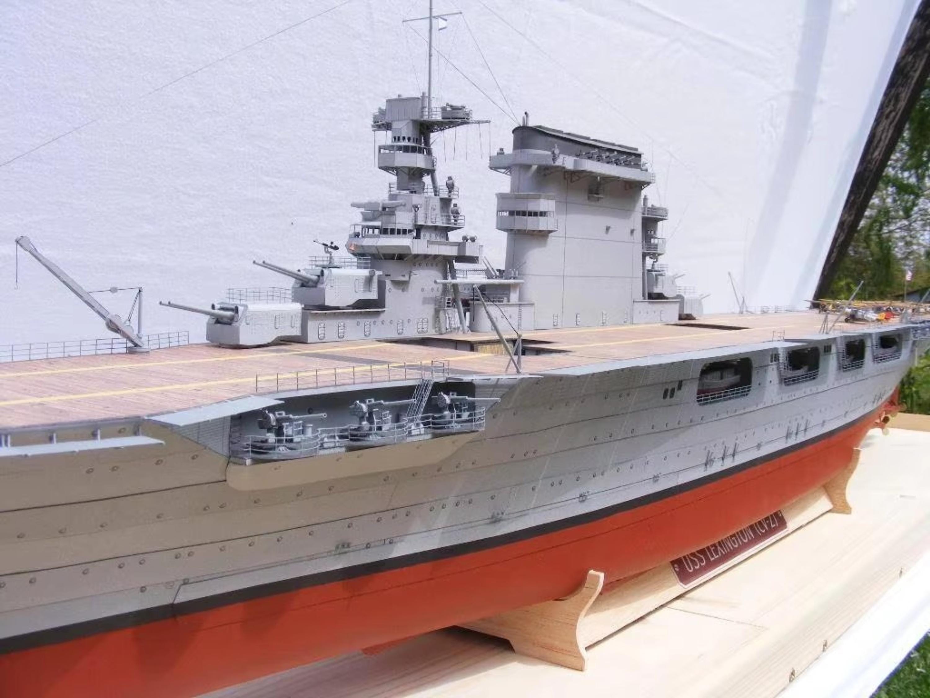 Papercraft Kit USS Lexington Cv-2 Aircraft Carrier 3d Paper Model ...