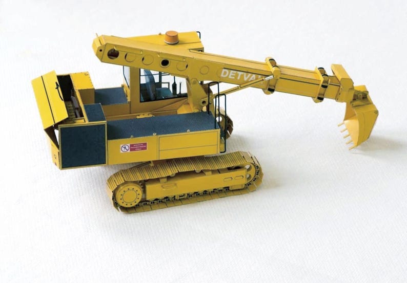 Papercraft Kit Excavator Heavy Vehicle 3d Paper Model Crafting Kit PDF ...