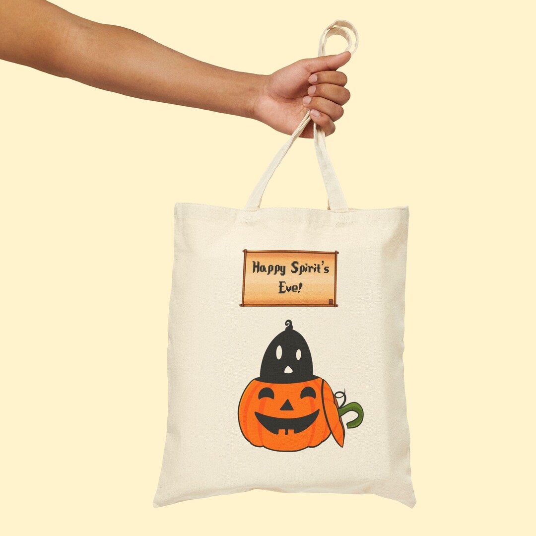 Cute Sewer Monster in Pumpkin Halloween Trick or Treat Cotton Canvas ...