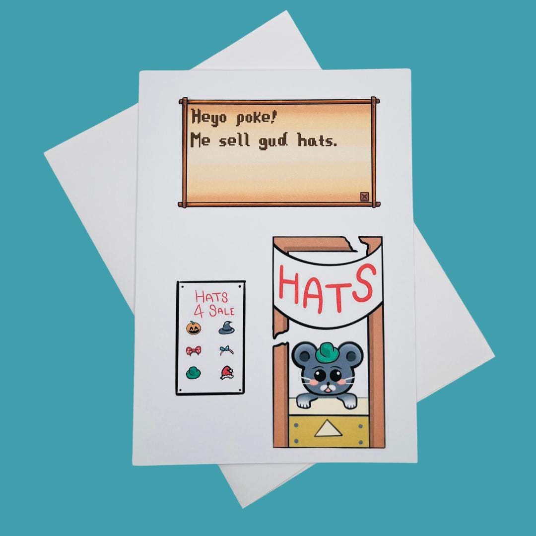 Hat Mouse Birthday Card: Stardew Valley Gamer Greeting - Etsy