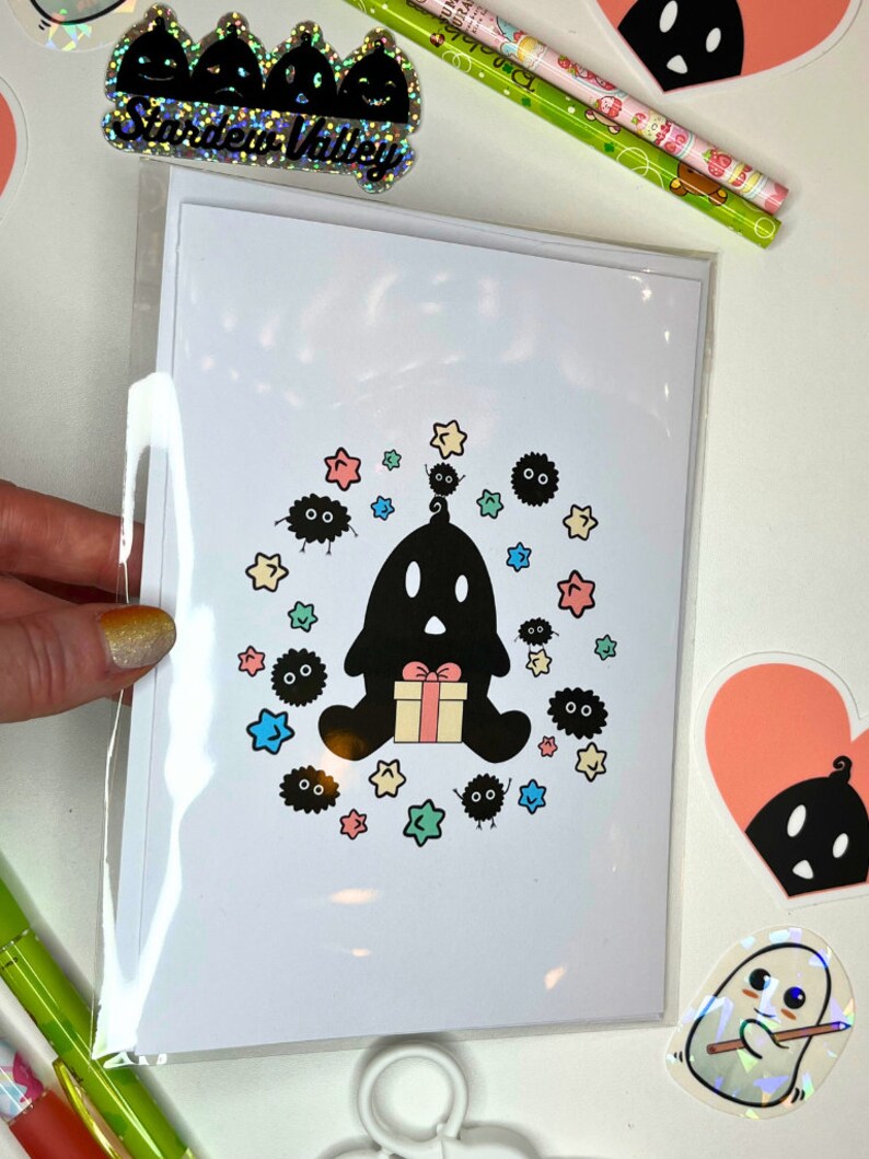 Cute Krobus & Soot Sprite Happy Birthday Greeting Gift Card for Stardew ...