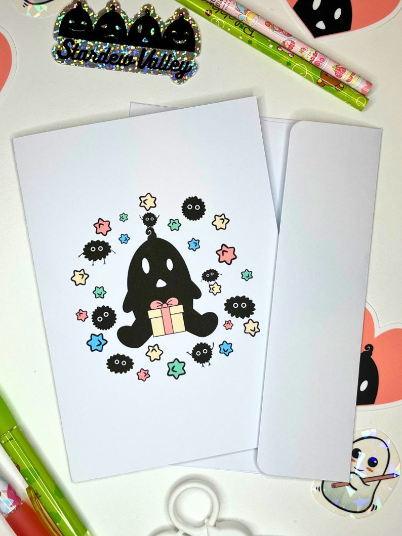 Cute Krobus & Soot Sprite Happy Birthday Greeting Gift Card for Stardew ...