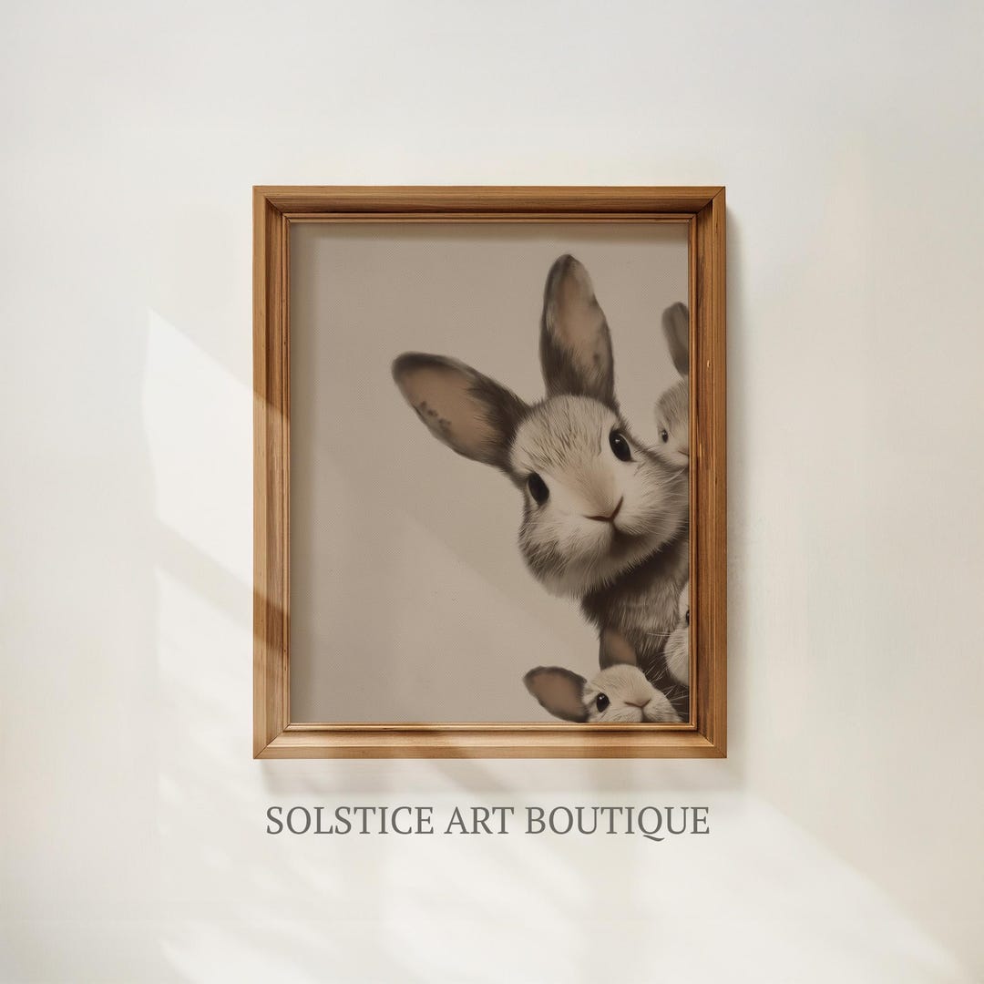 Cute Easter Bunnies Digital Downloadable Print | Classic Antique ...