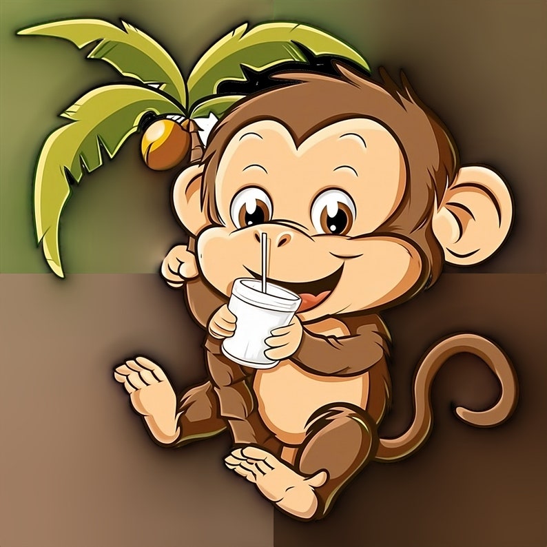 Adorable Monkey and Turtle Sticker Collection: Perfect for Decorating ...