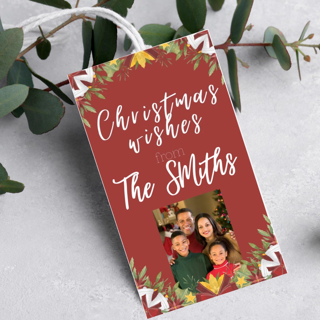 Editable Christmas Gift Tags, Personalised Festive Gift Tag, Holiday ...