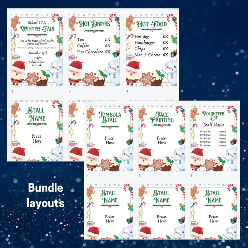 Editable PTA/ PTO Winter Fair Bundle, Winter Fair Poster, Parent ...