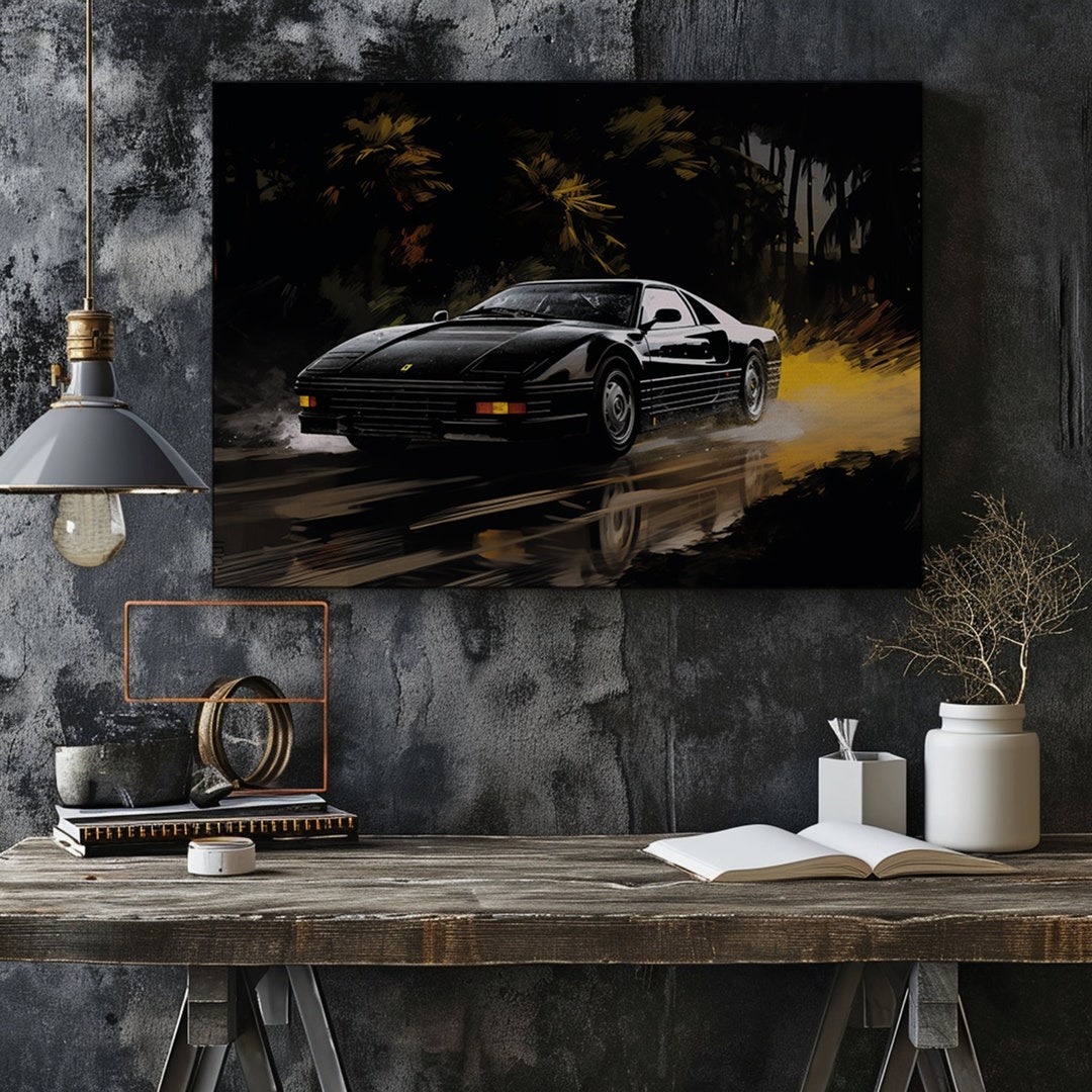 Ferrari Testarossa Canvas Car Painting, Gift for Car Guys, Automotive ...