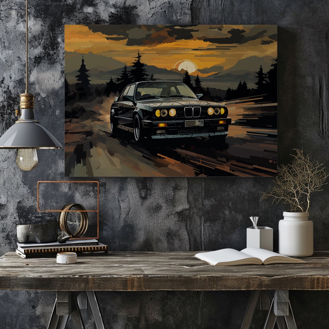 Bmw E30 Canvas, Oil Artwork, Car Painting, Gift for Car Guys ...