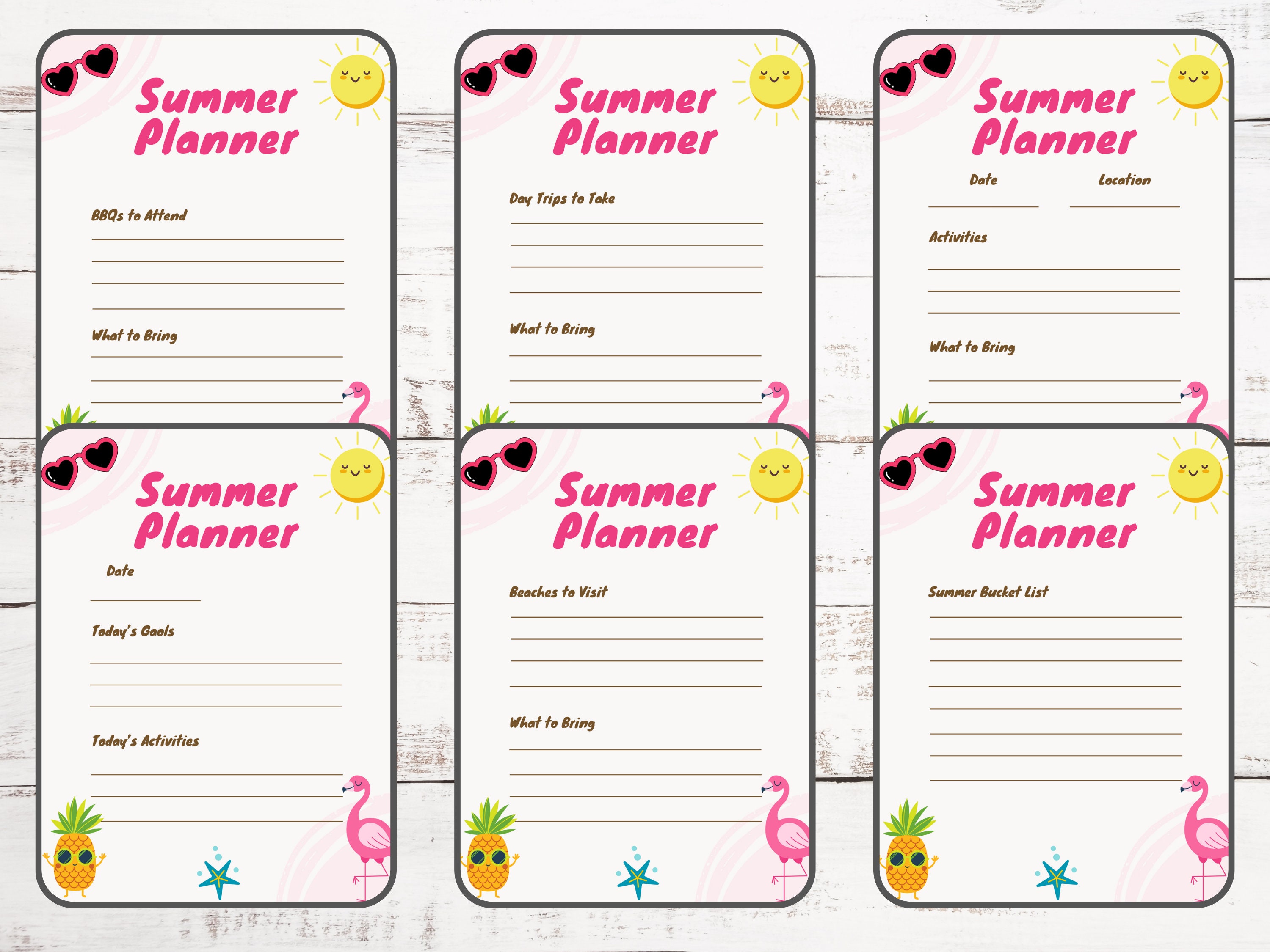 Summer Planner, Undated Digital Planner, Kids Summer Planner, Printable ...