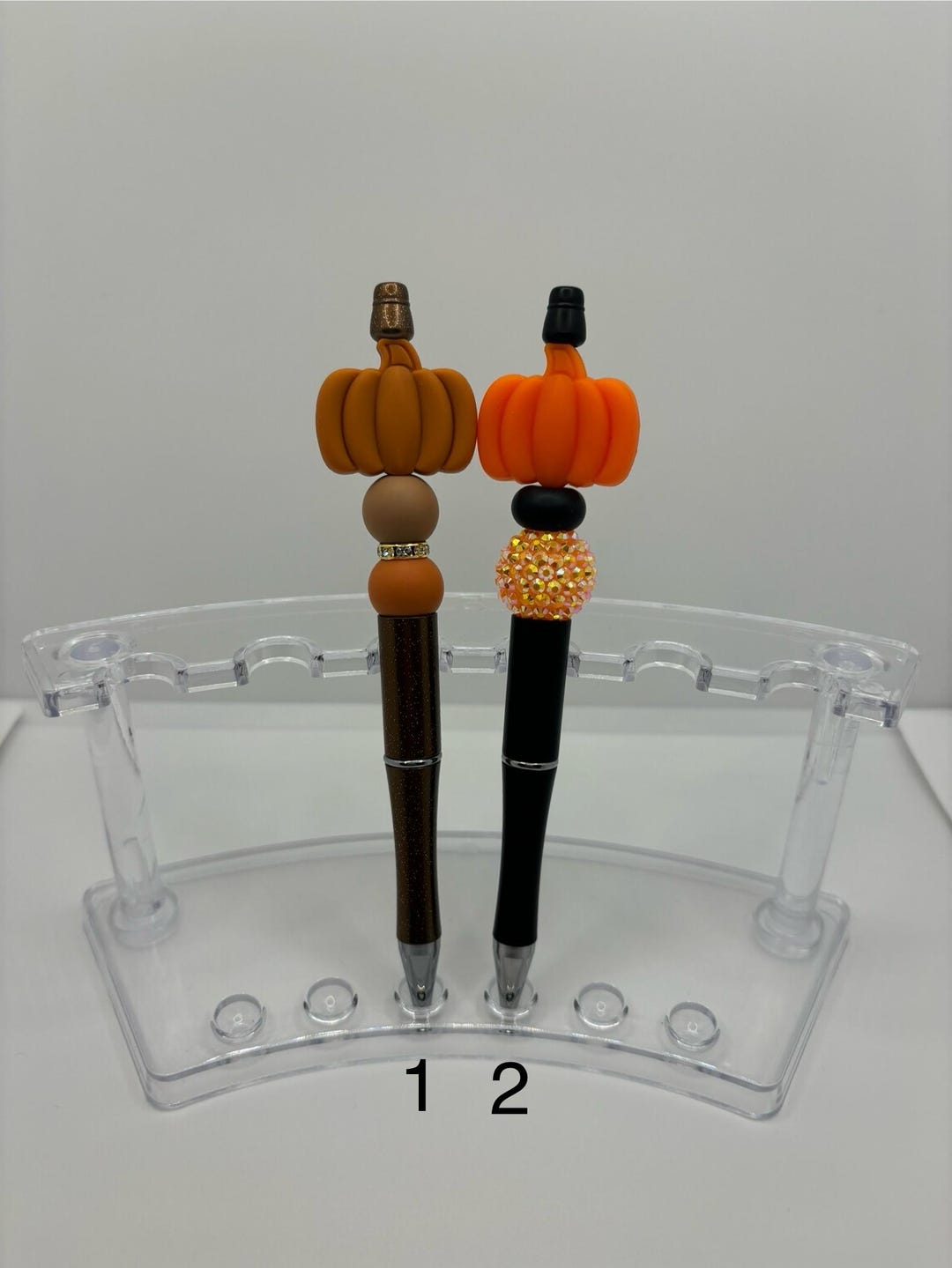 Handmade Silcone Beaded Pumpkin Pens - Pens for Fall - Pumpkin Beaded ...