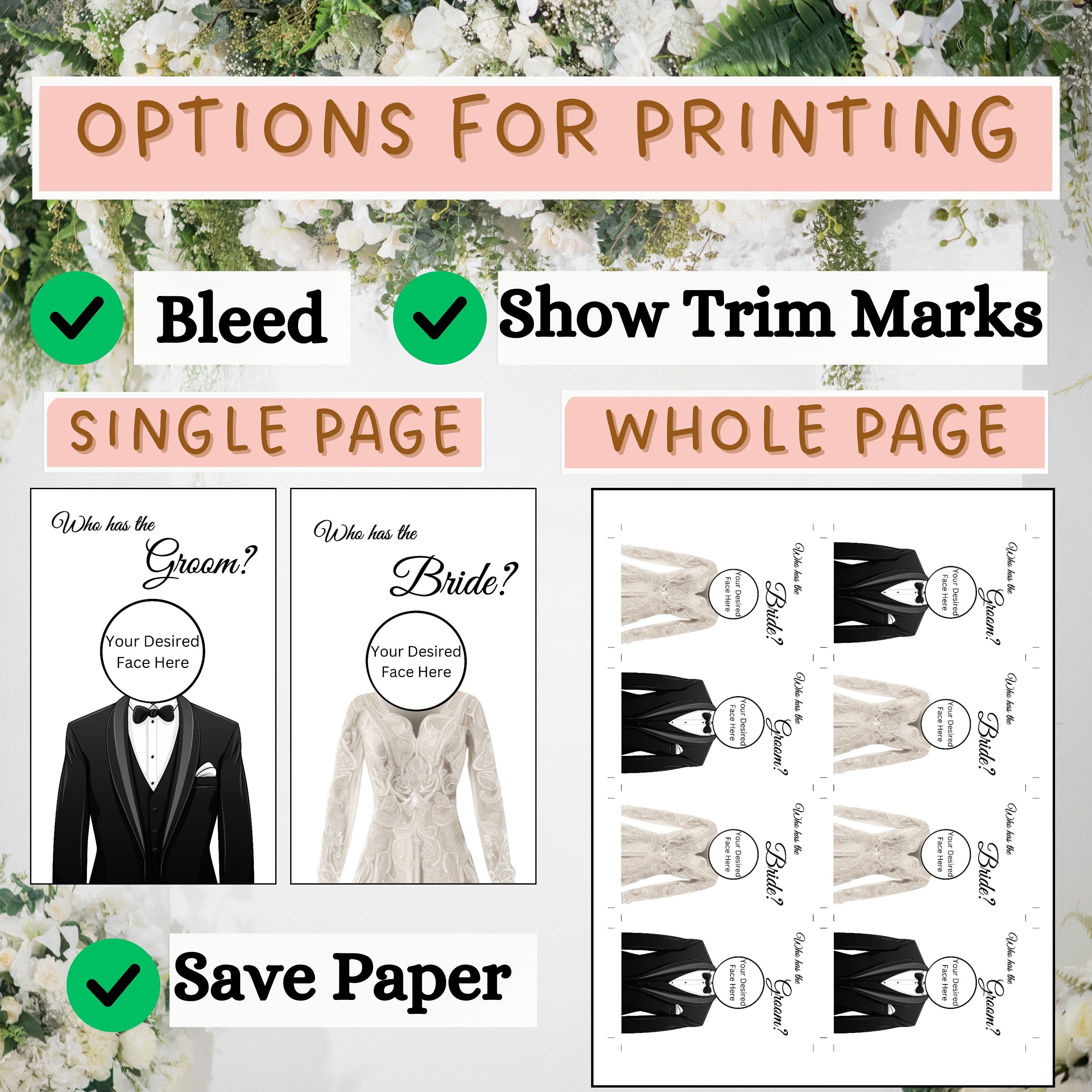 Who Has the Groom Scratch off Bridal Game Template I Who Has the Bride ...