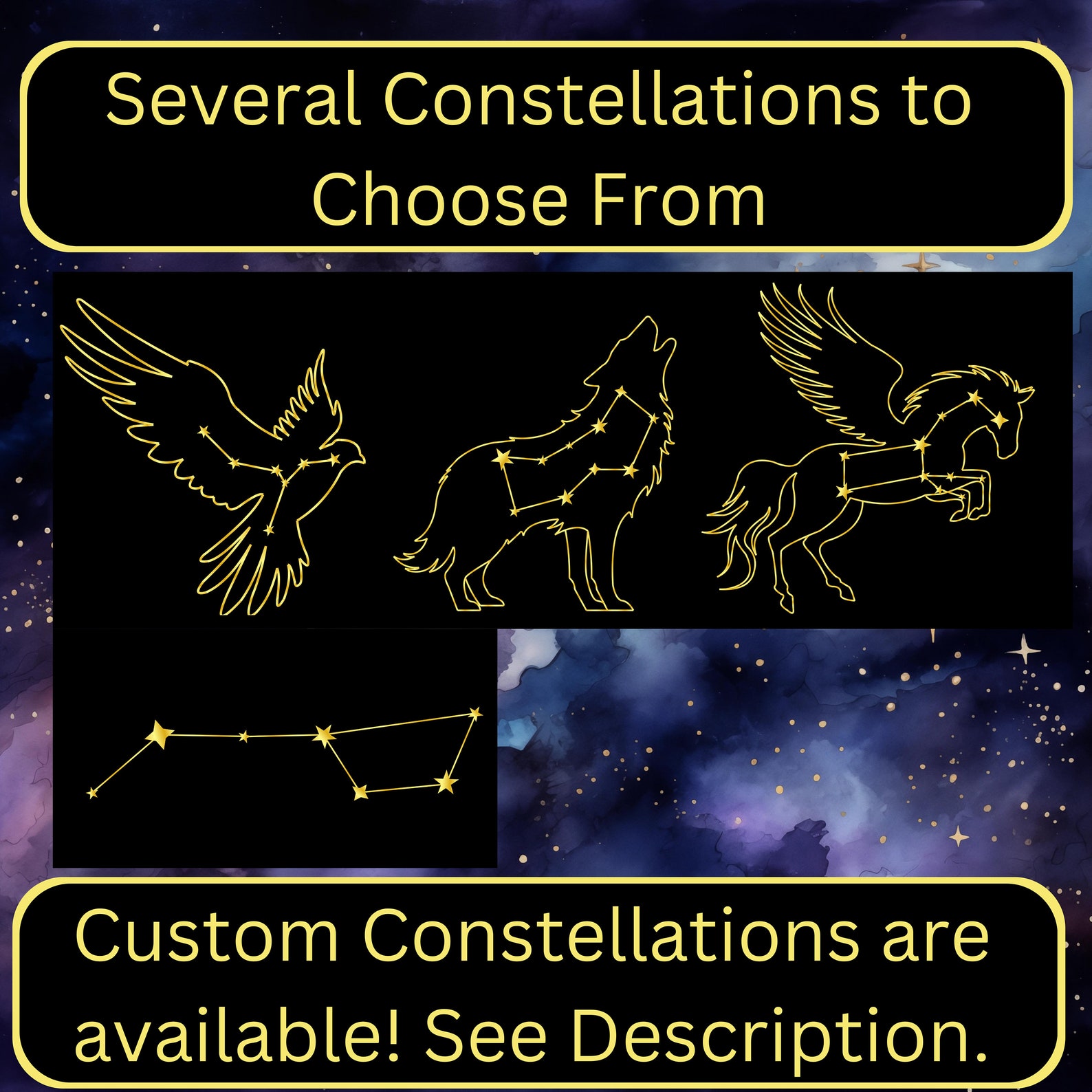 Gold Constellations With Celestial and Galaxy Theme Fully Editable ...