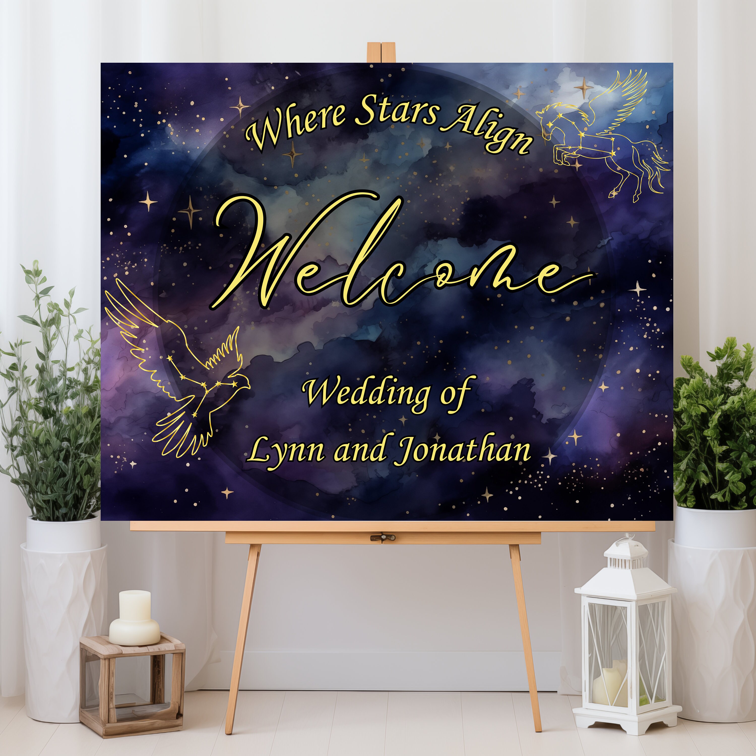 Gold Constellations With Celestial and Galaxy Theme Fully Editable ...