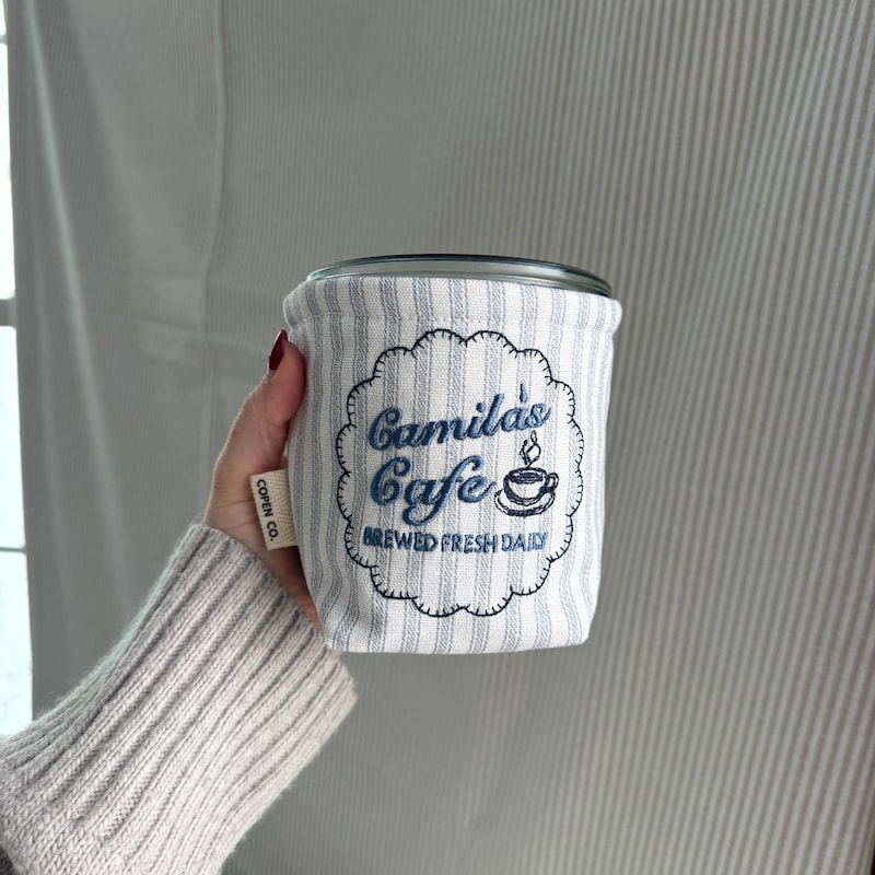 Embroidered Drink Cozy - Etsy
