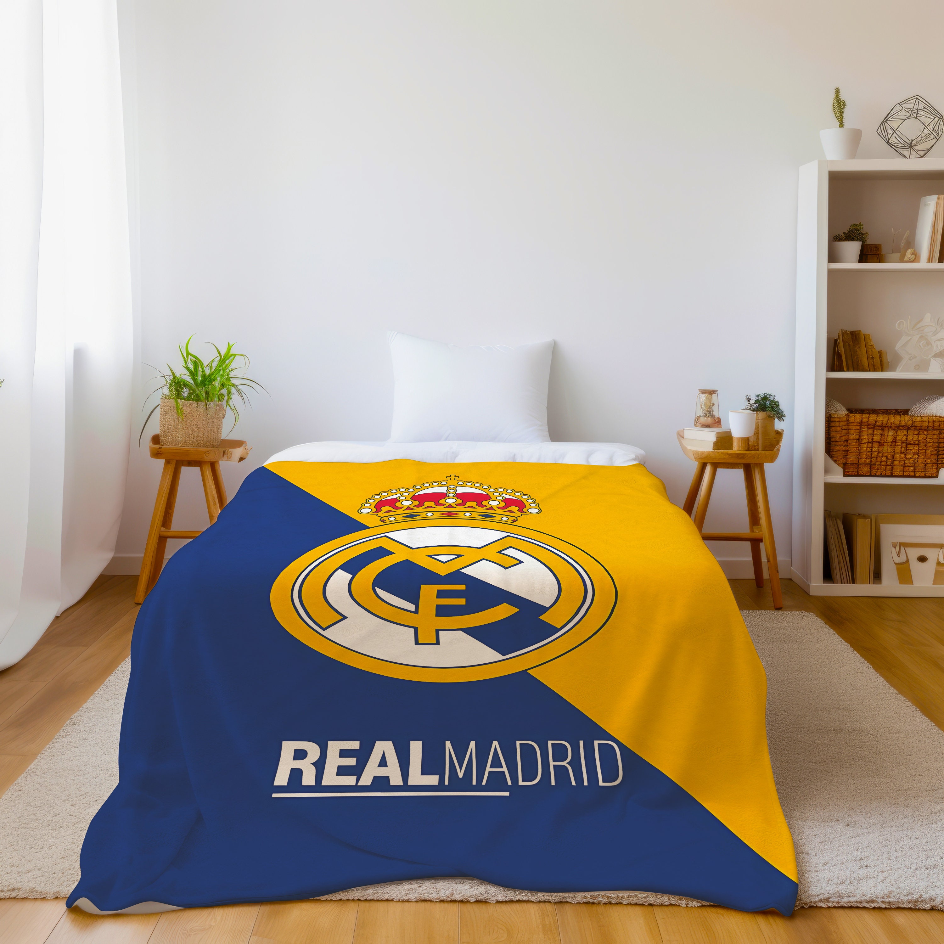 Real Madrid CF, Custom Name, Ultra Soft Blanket, Baby Blanket, Perfect ...