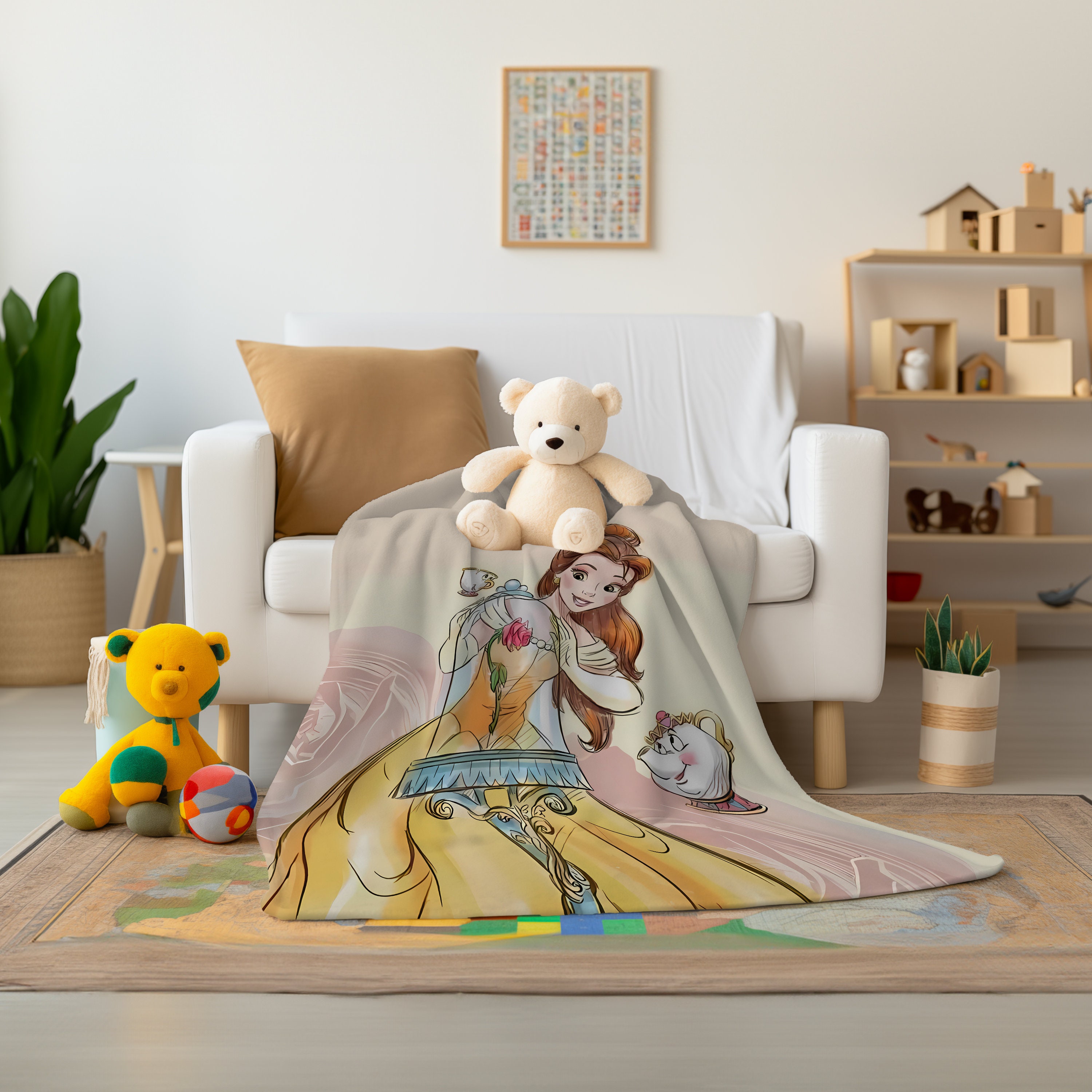 Beauty and the Beast, Disney Blanket, Disney, Ultra Soft Blanket ...
