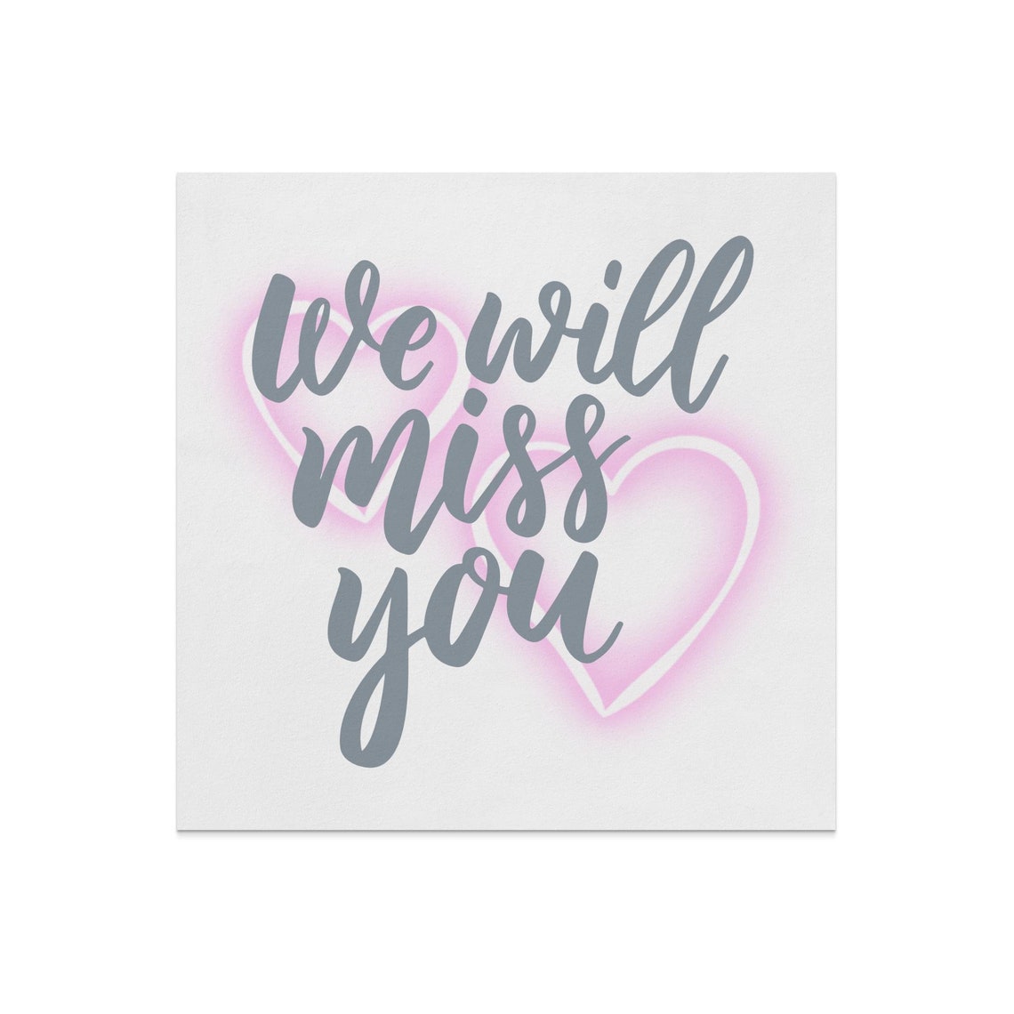We Will Miss You Napkin, Farewell Party Decor, Heart Themed Goodbye ...