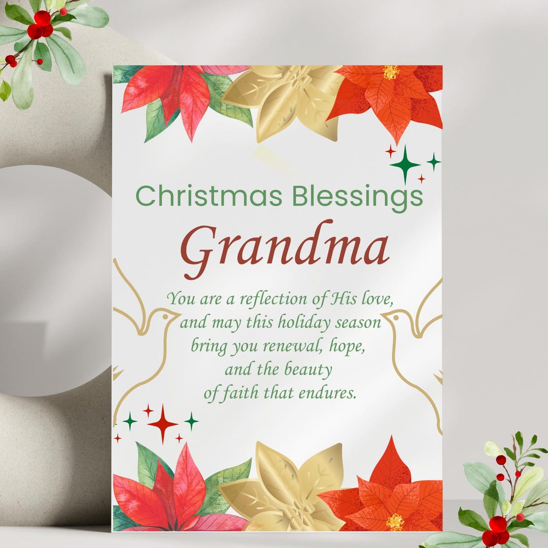 Religious Christmas Card for Grandma Holiday Card Grandmother Christian ...