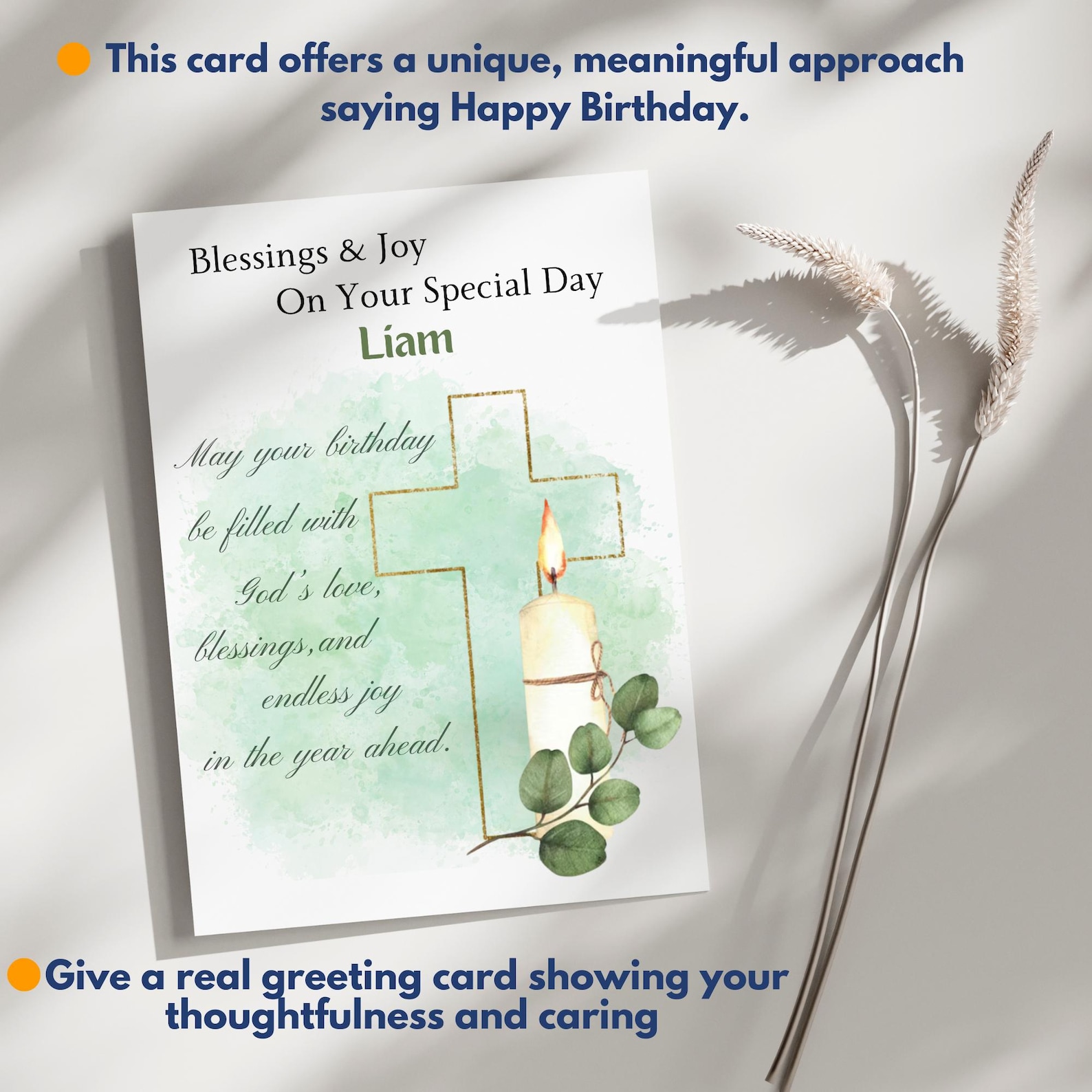 Christian Birthday Card for Men Faith Based Personalized Card Bible ...