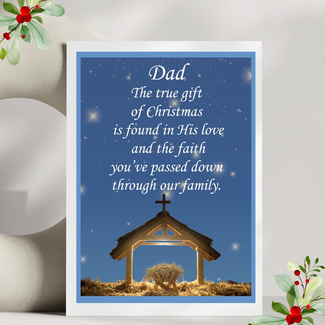 Religious Christmas Card for Dad Holiday Card Dad Christian Dad Faith ...