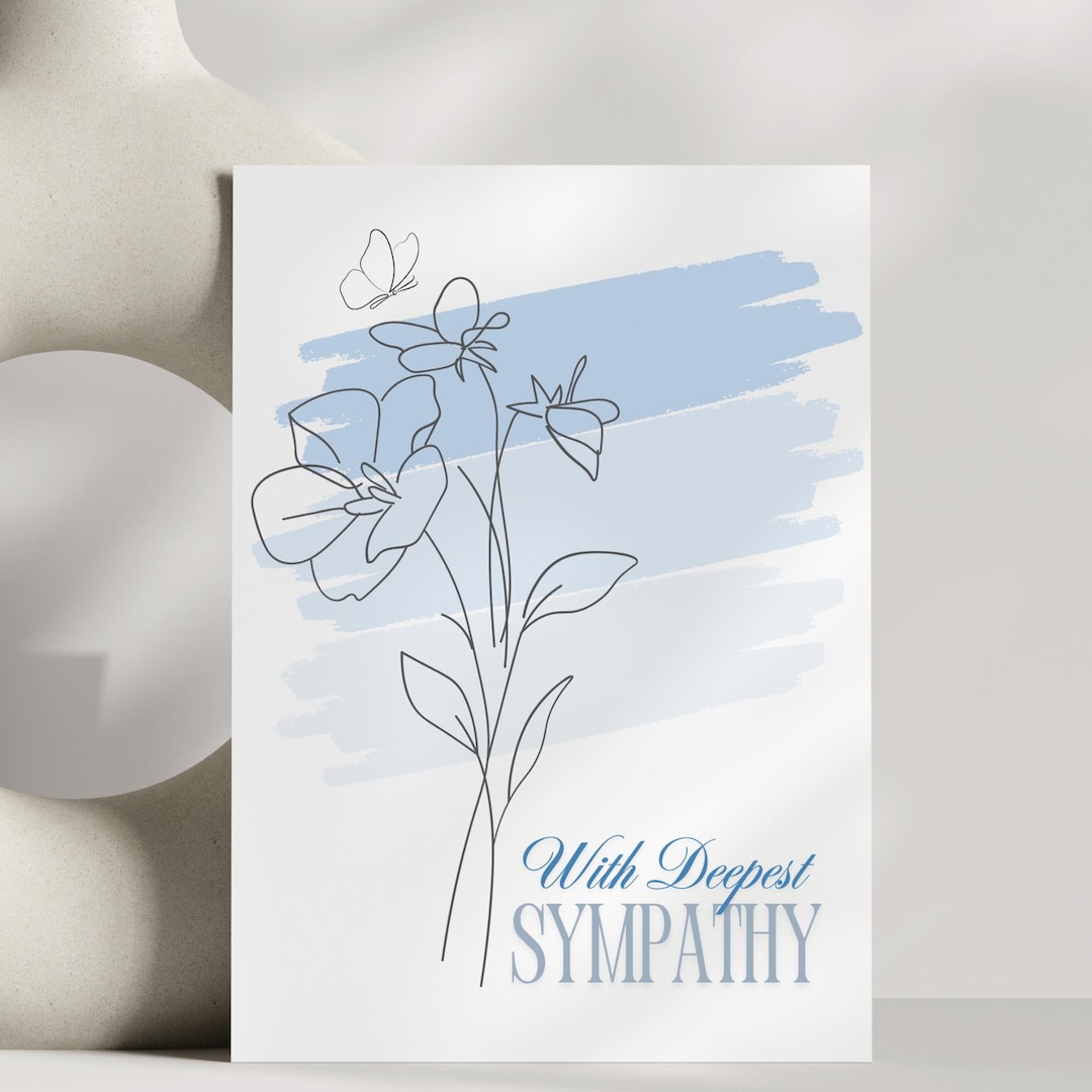 Sympathy Greeting Card Elegant Condolence Card With Heartfelt Message ...