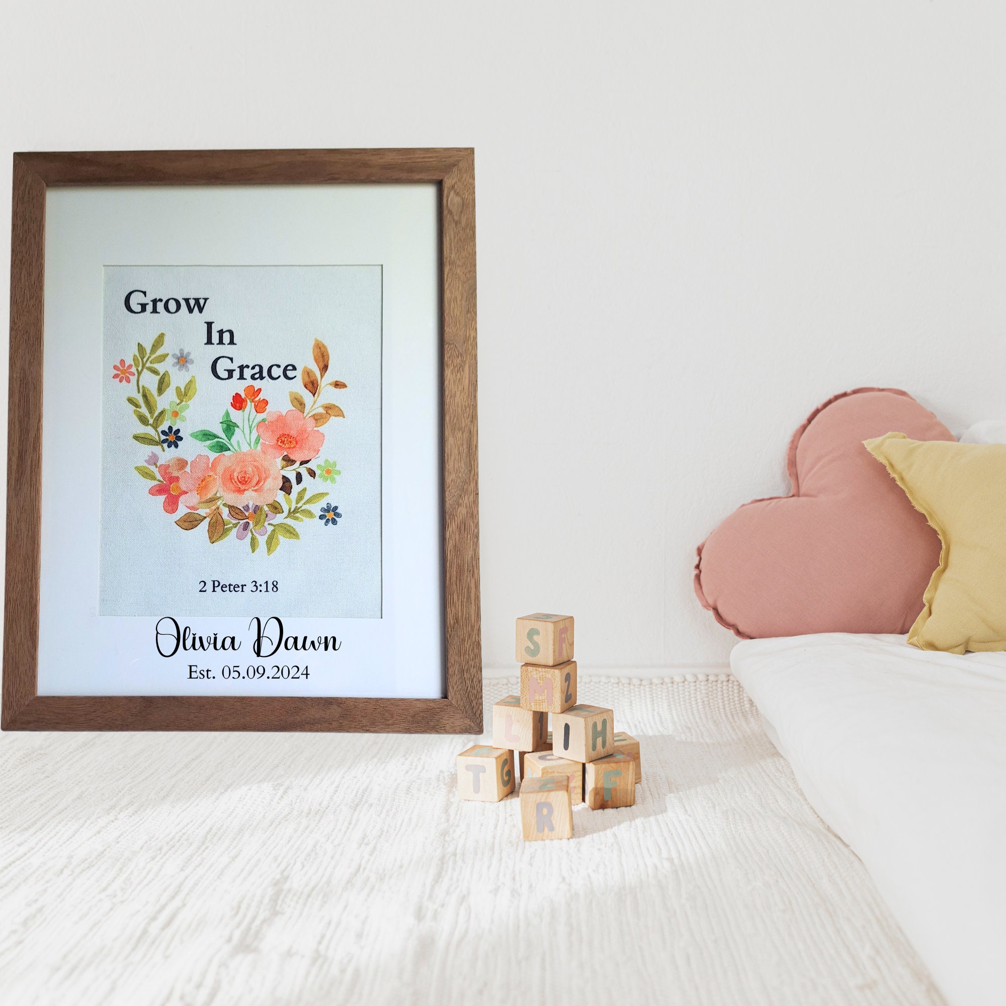 Custom Christian Wall Art Framed Bible Verse Modern Bible Verse ...