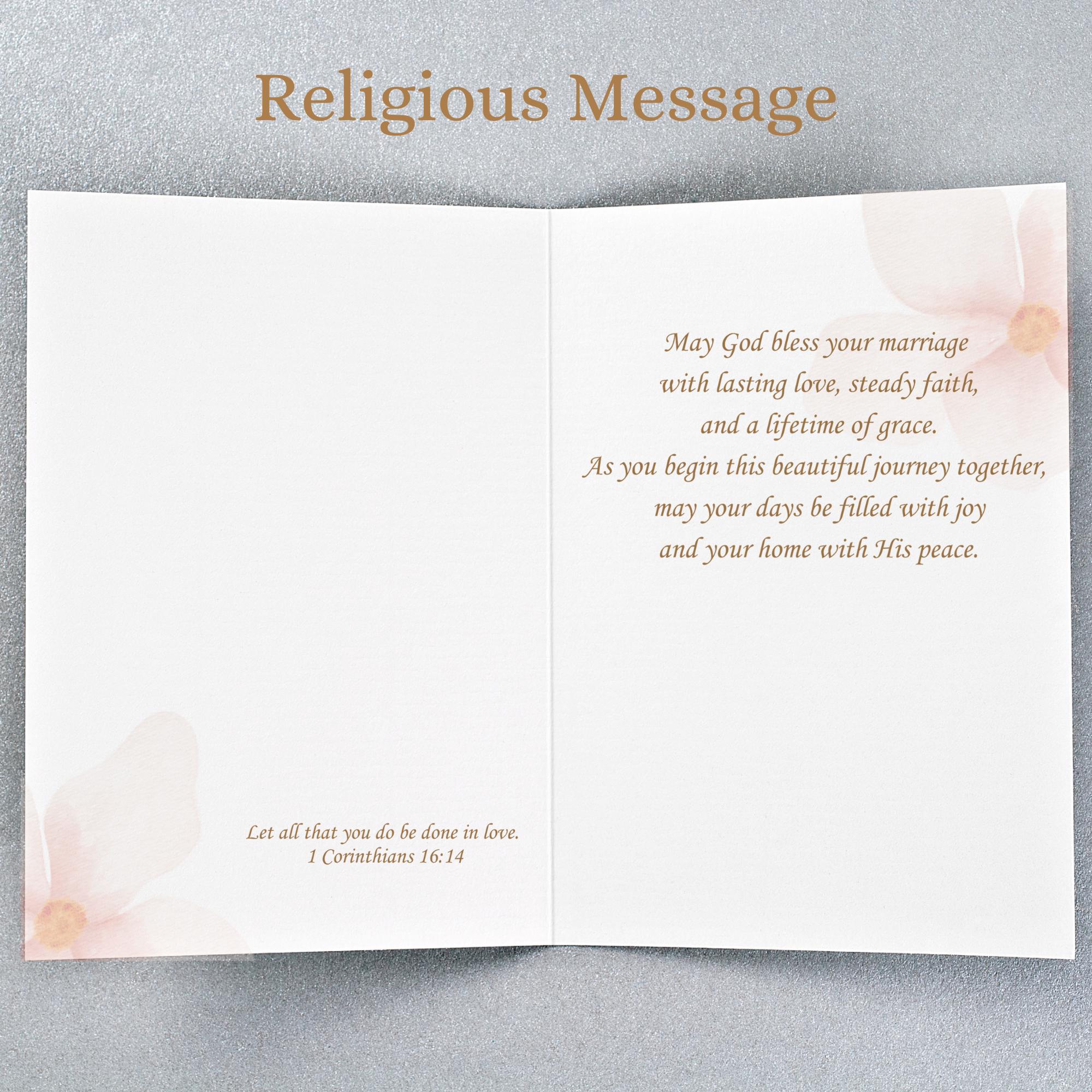 Christian Wedding Card Faith Message Wedding Card Floral ...