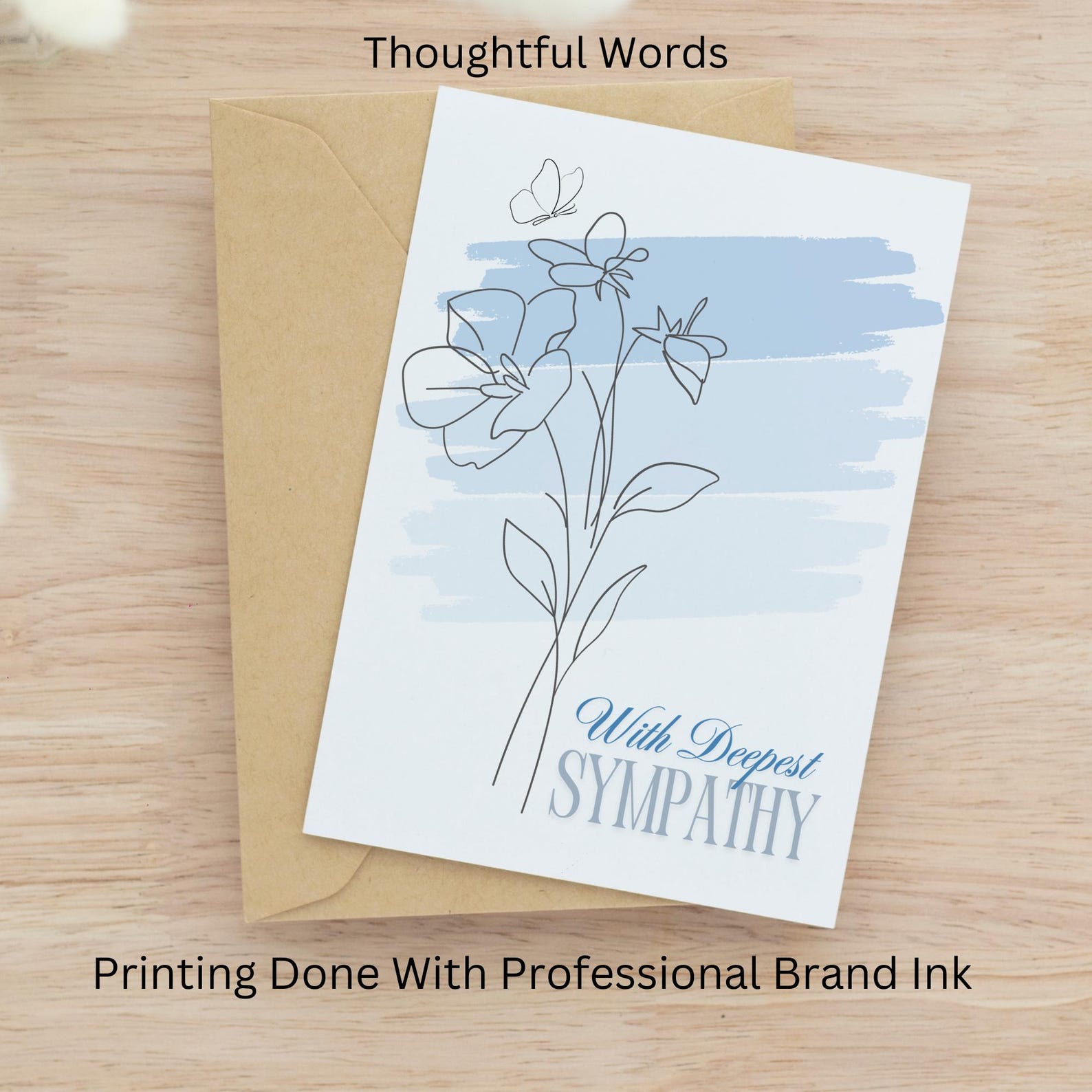 Sympathy Greeting Card Elegant Condolence Card With Heartfelt Message ...