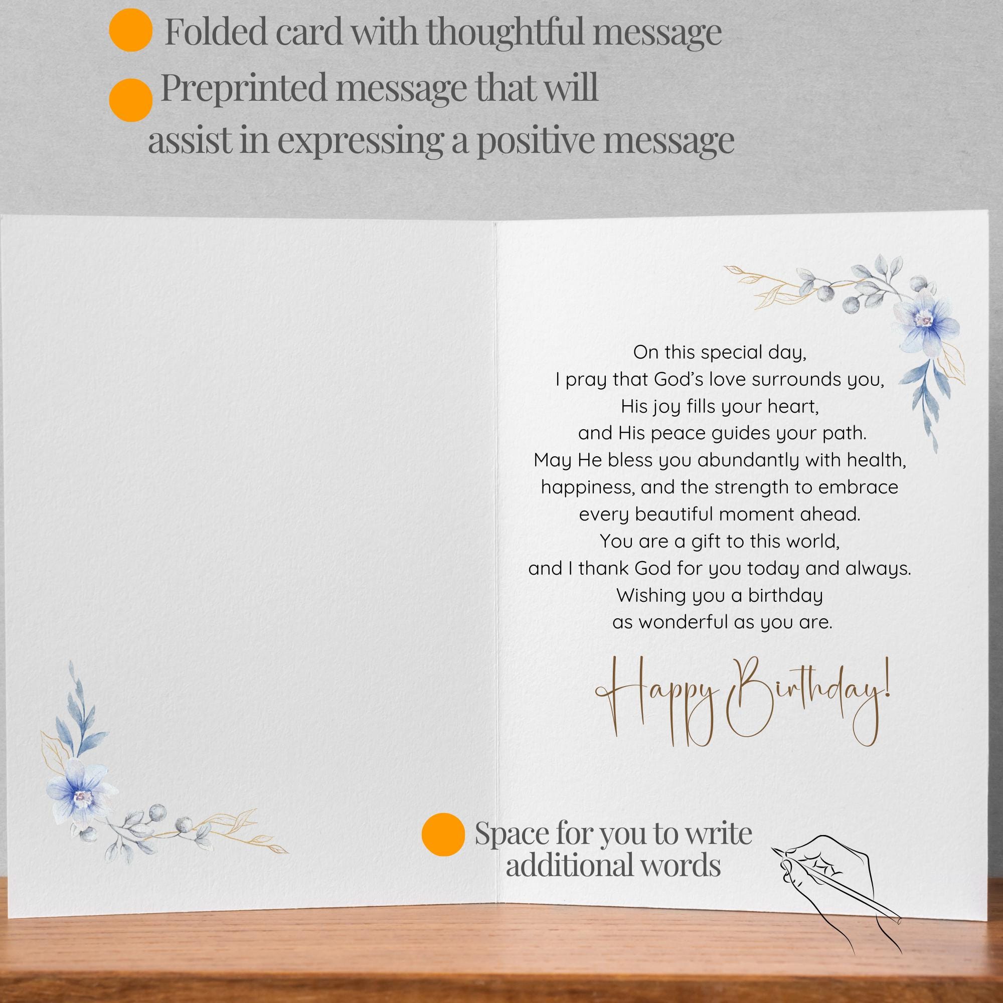 Christian Birthday Card Faith Based Birthday Card Bible Verse Card ...