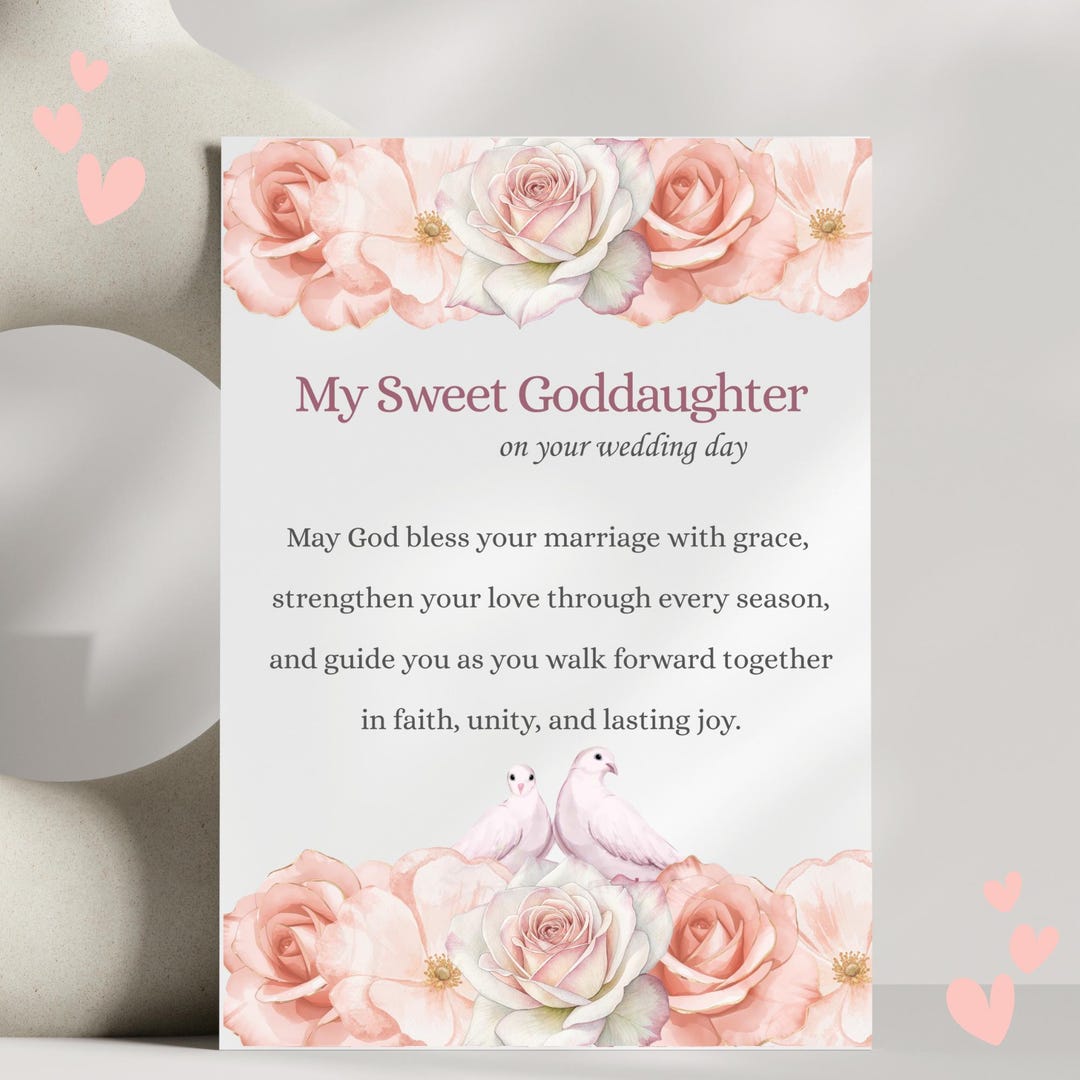 Christian Wedding Card for Goddaughter Religious Wedding Card From ...