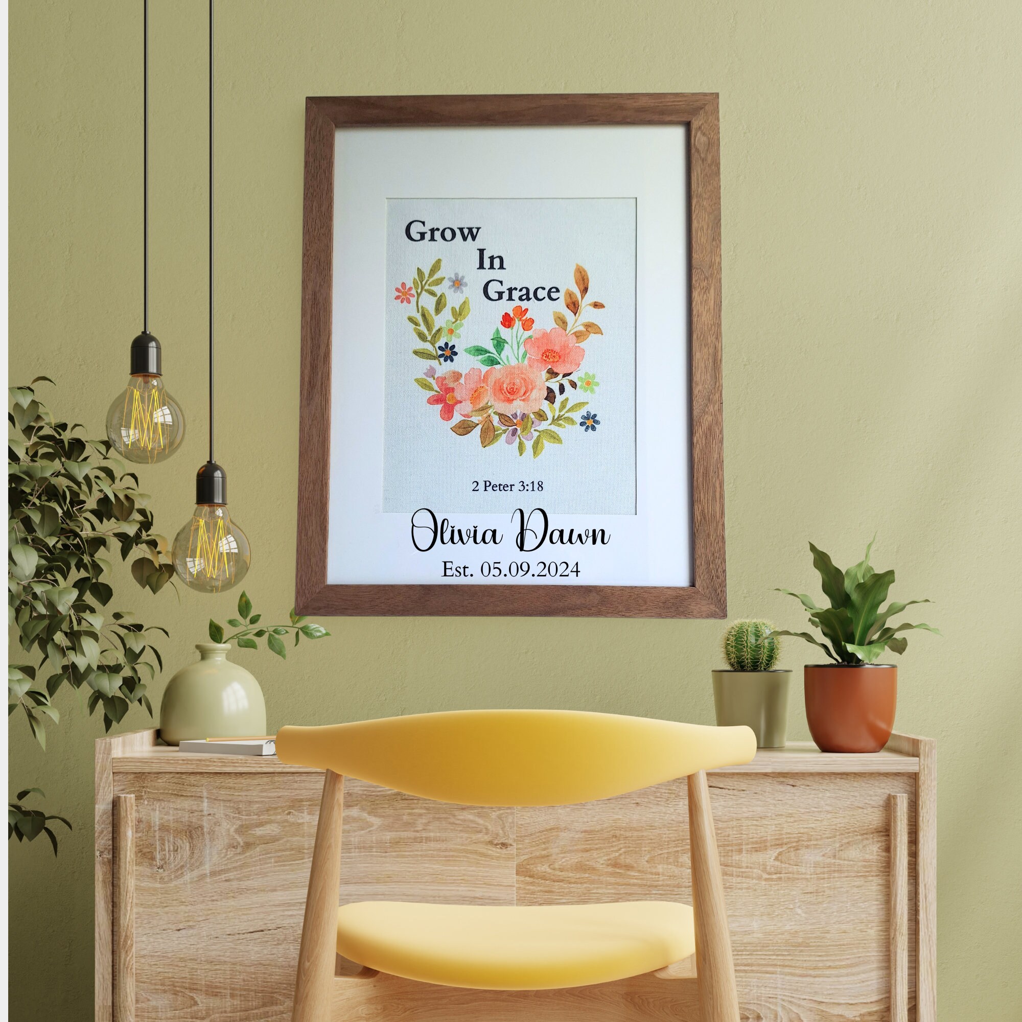 Custom Christian Wall Art Framed Bible Verse Modern Bible Verse ...