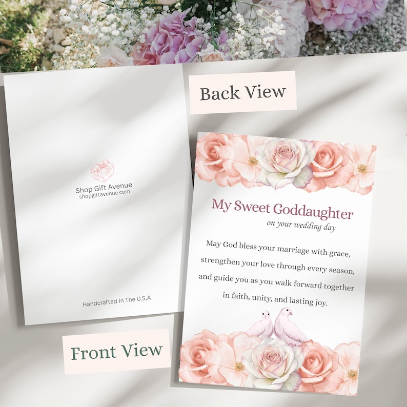 Christian Wedding Card for Goddaughter Religious Wedding Card From ...