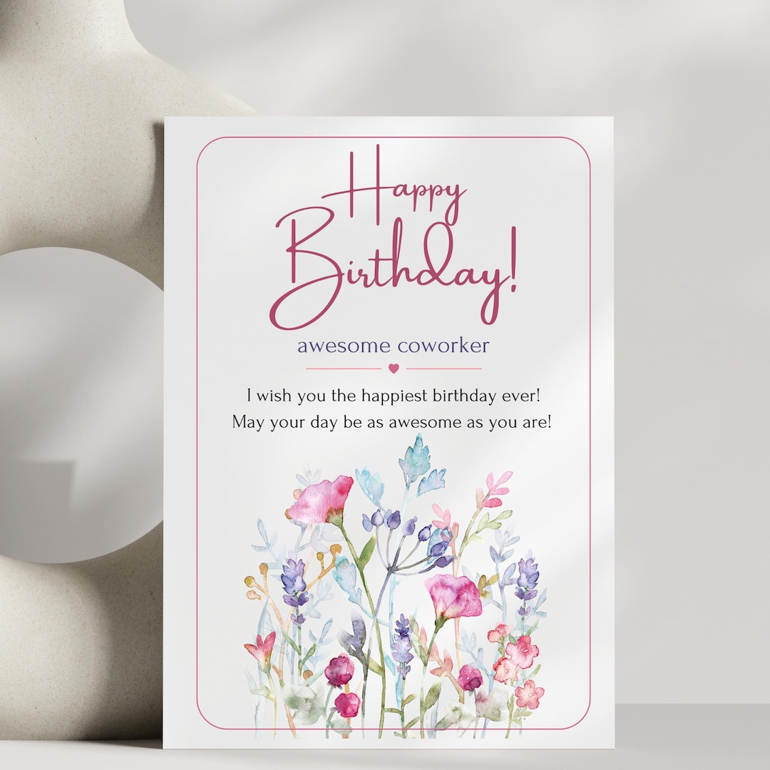 Birthday Card for Coworker Work Friend Birthday Card Coworker Greeting ...