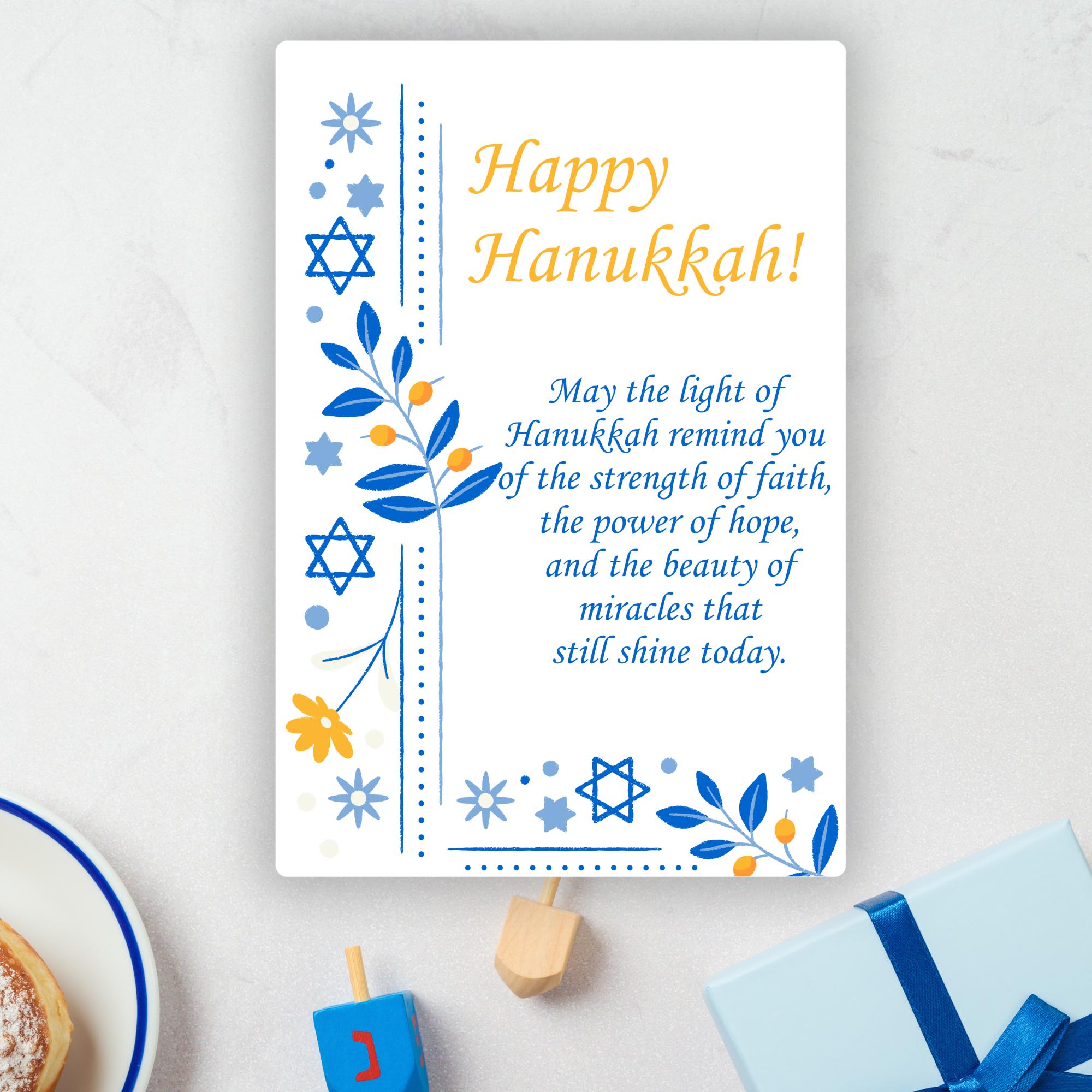 Hanukkah Greeting Card Jewish Holiday Card Season of Lights Greeting ...