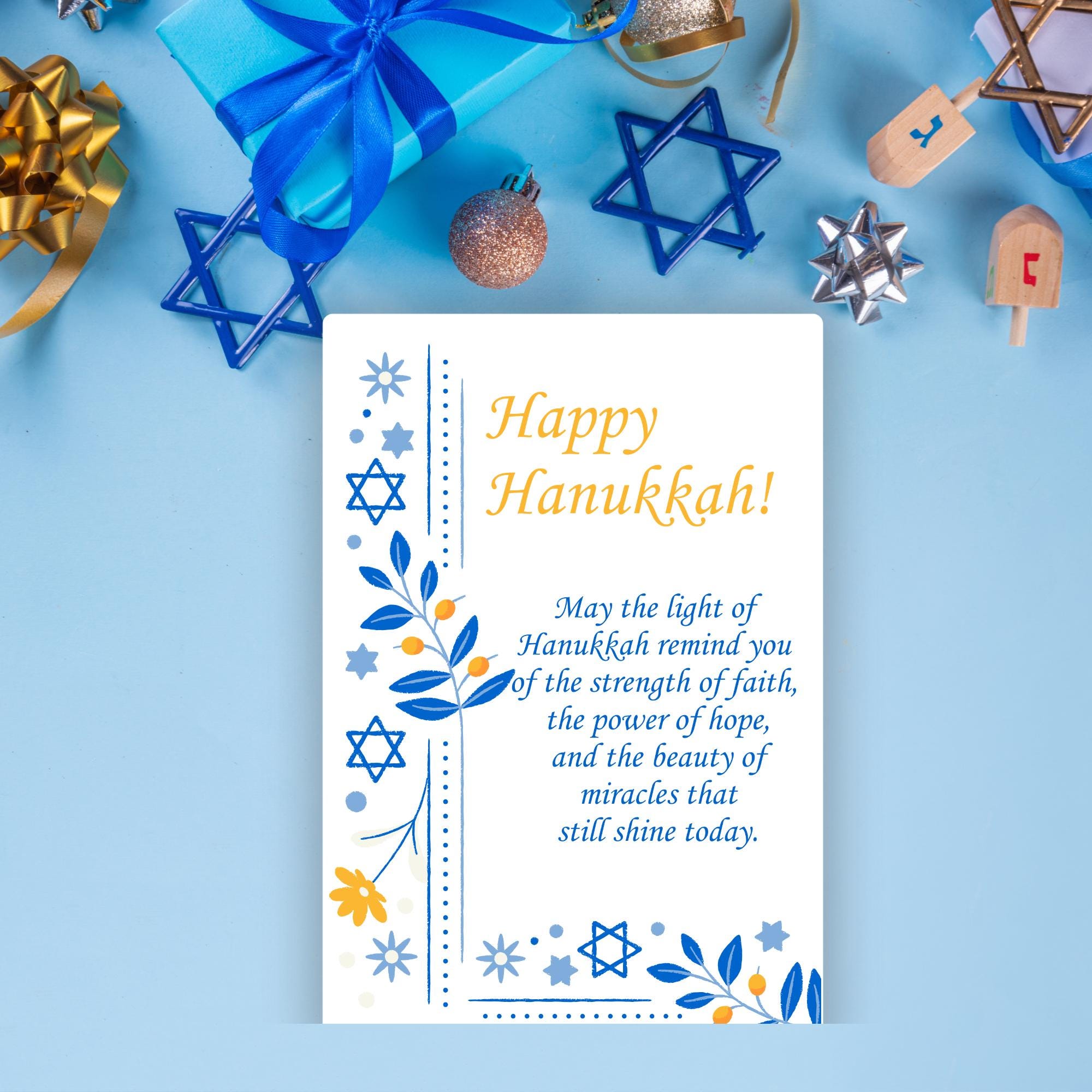 Hanukkah Greeting Card Jewish Holiday Card Season of Lights Greeting ...