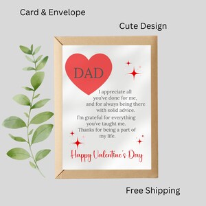 Valentines Day Card for Dad I Love You Card for Dad Greeting Card ...