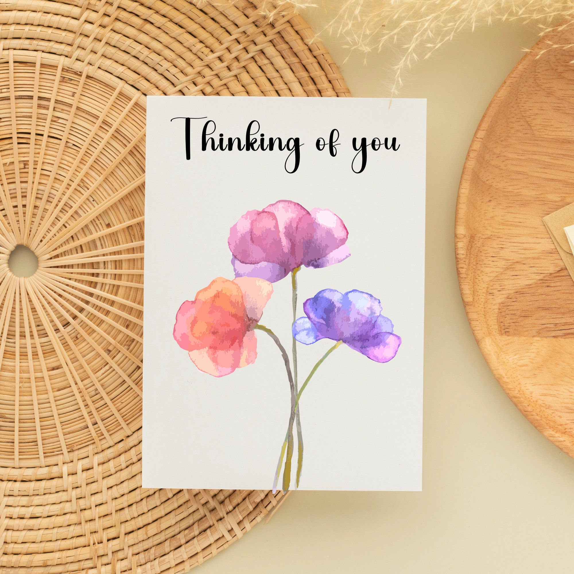 Thinking of You Card Comfort Greeting Card Sentiment Handmade Card for ...