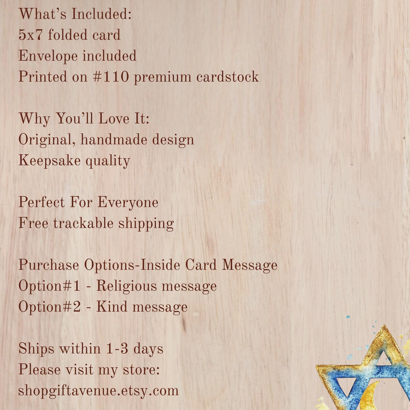 Hanukkah Greeting Card Religious Jewish Holiday Card Festival of Lights ...