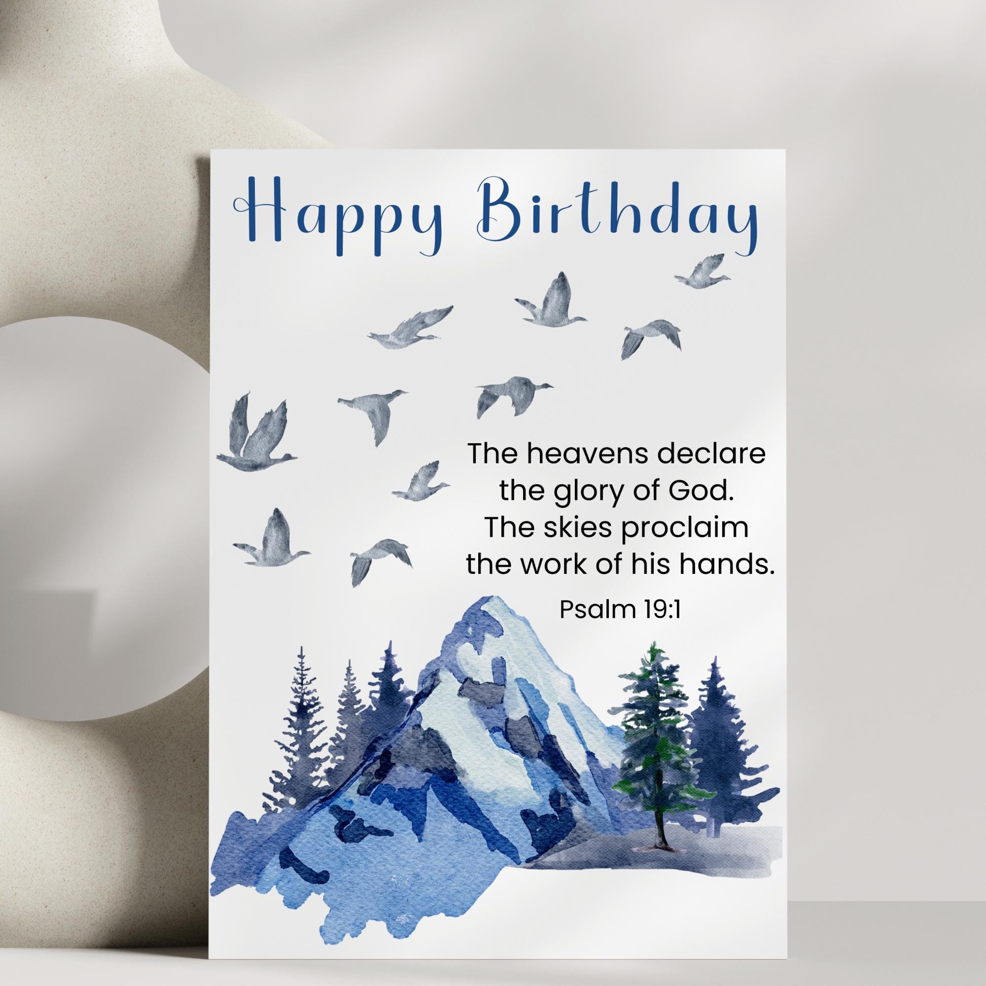 Christian Birthday Card for Men Faith Based Birthday Card for Him Bible ...