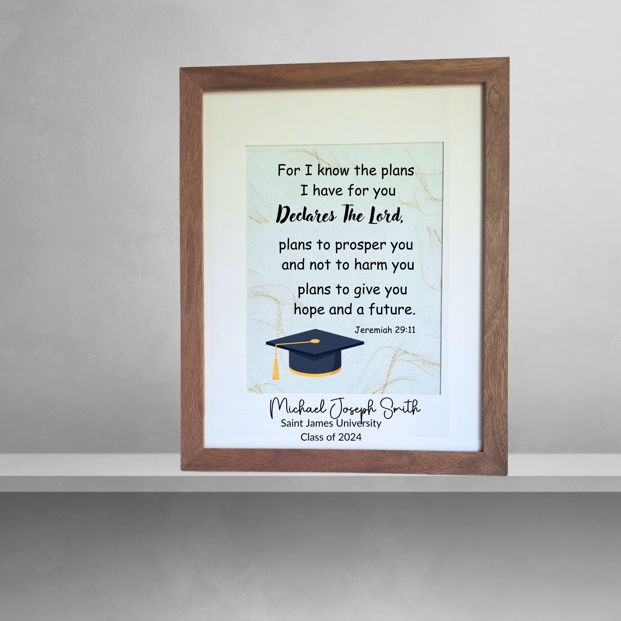 Custom Christian Graduation Wall Art Framed Bible Art for Graduation ...